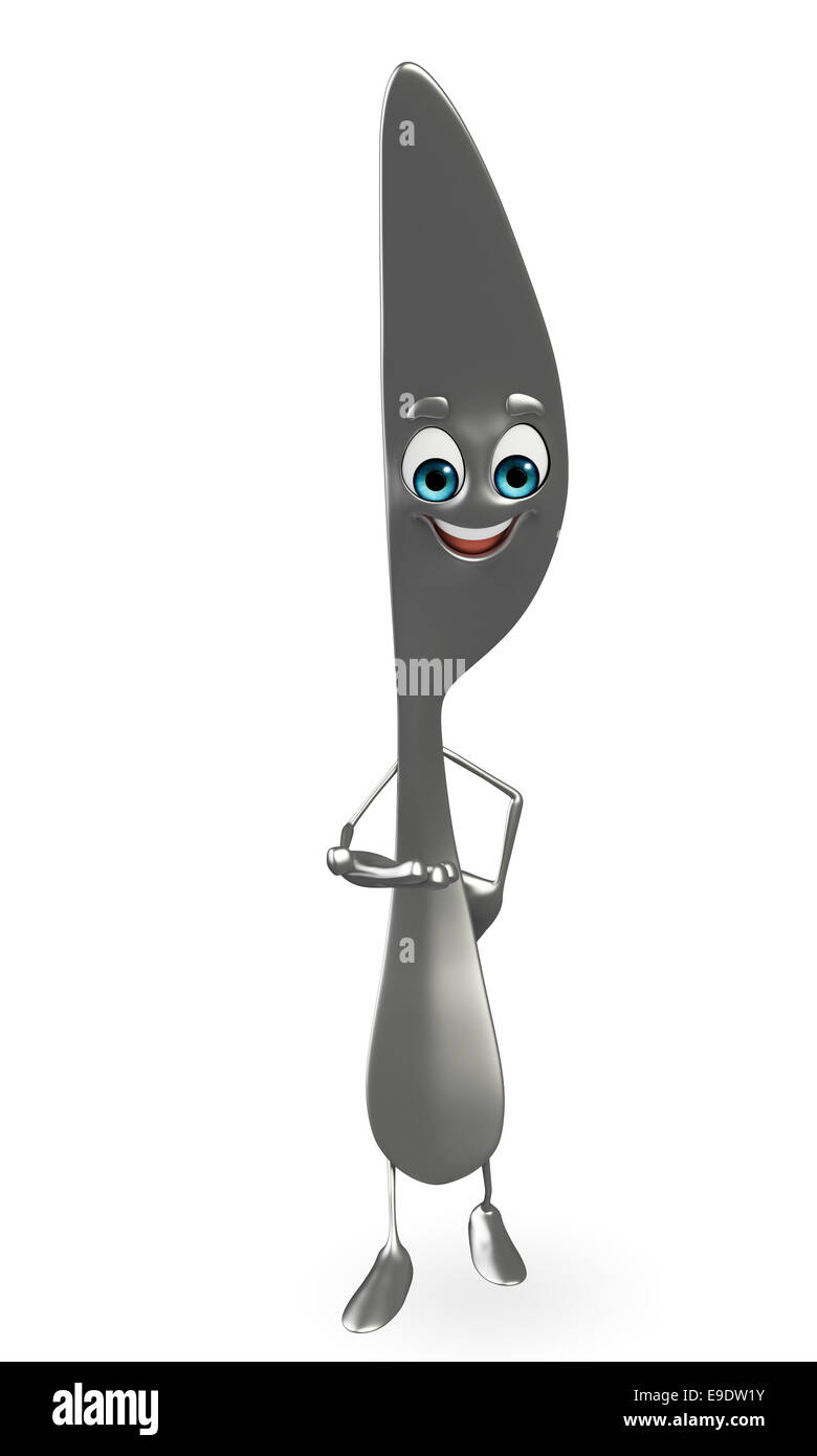 Cartoon character of knife is presenting Stock Photo - Alamy