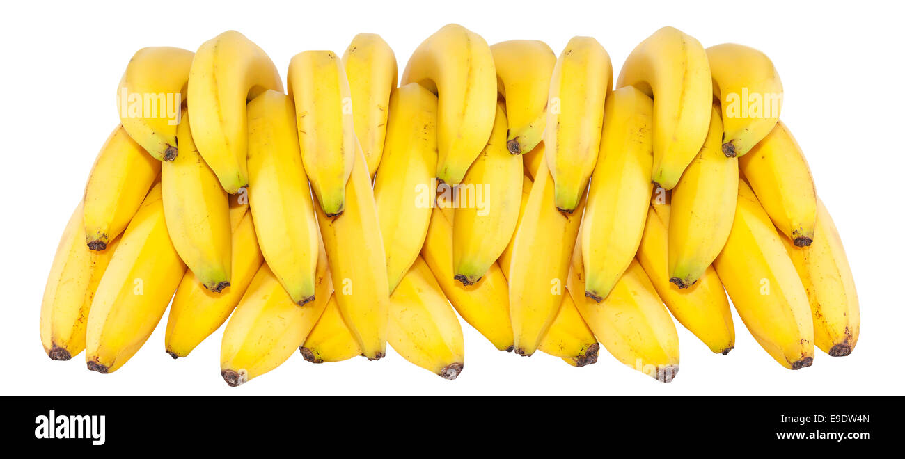 Bunch of bananas isolated on white poster background Stock Photo - Alamy