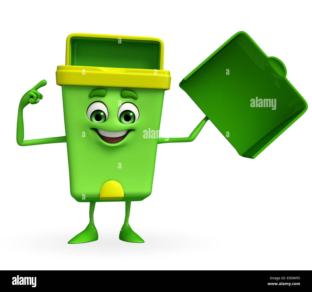 Cartoon Character of Dustbin is pointing Stock Photo - Alamy