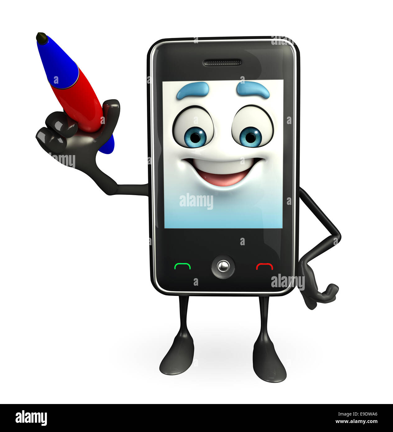 Cartoon character pen mobile hi-res stock photography and images - Alamy