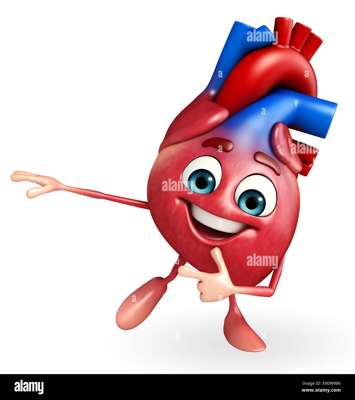 Cartoon character heart pointing Cut Out Stock Images & Pictures - Alamy