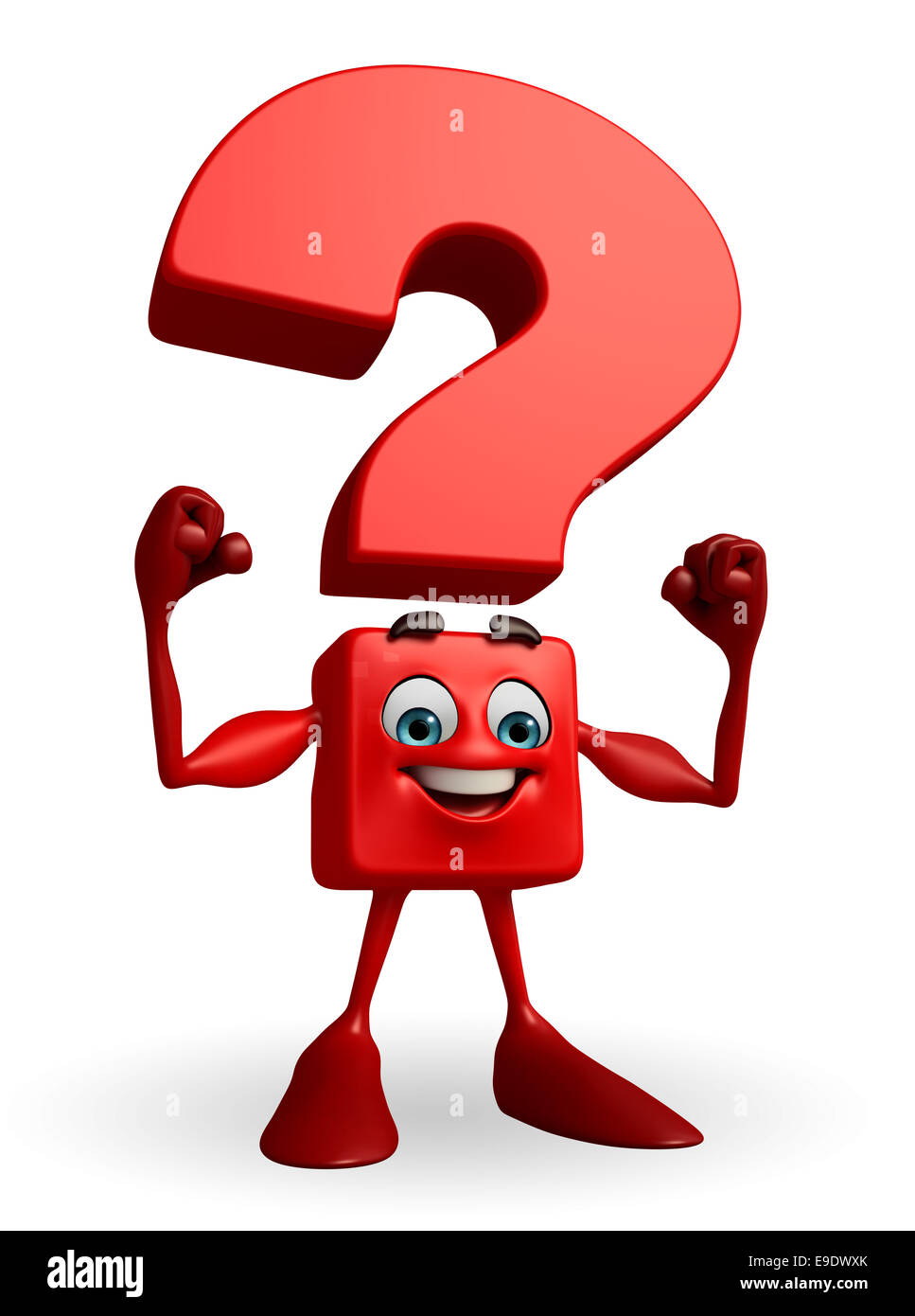 Cartoon Character of Question Mark with bodybuilding Stock Photo - Alamy