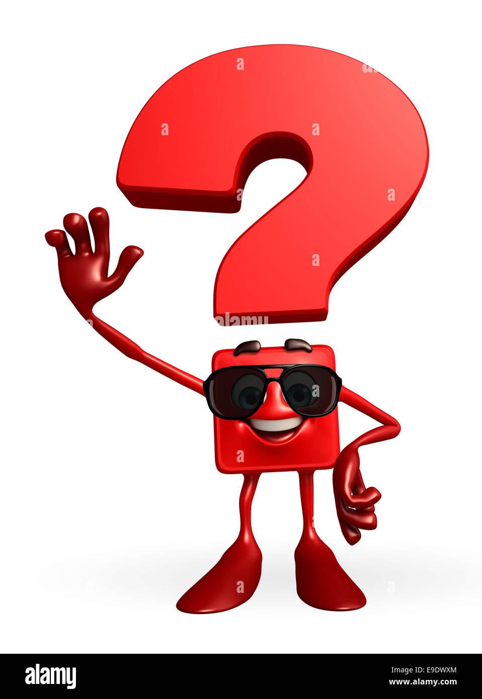 Cartoon Character of Question Mark with hello Stock Photo - Alamy