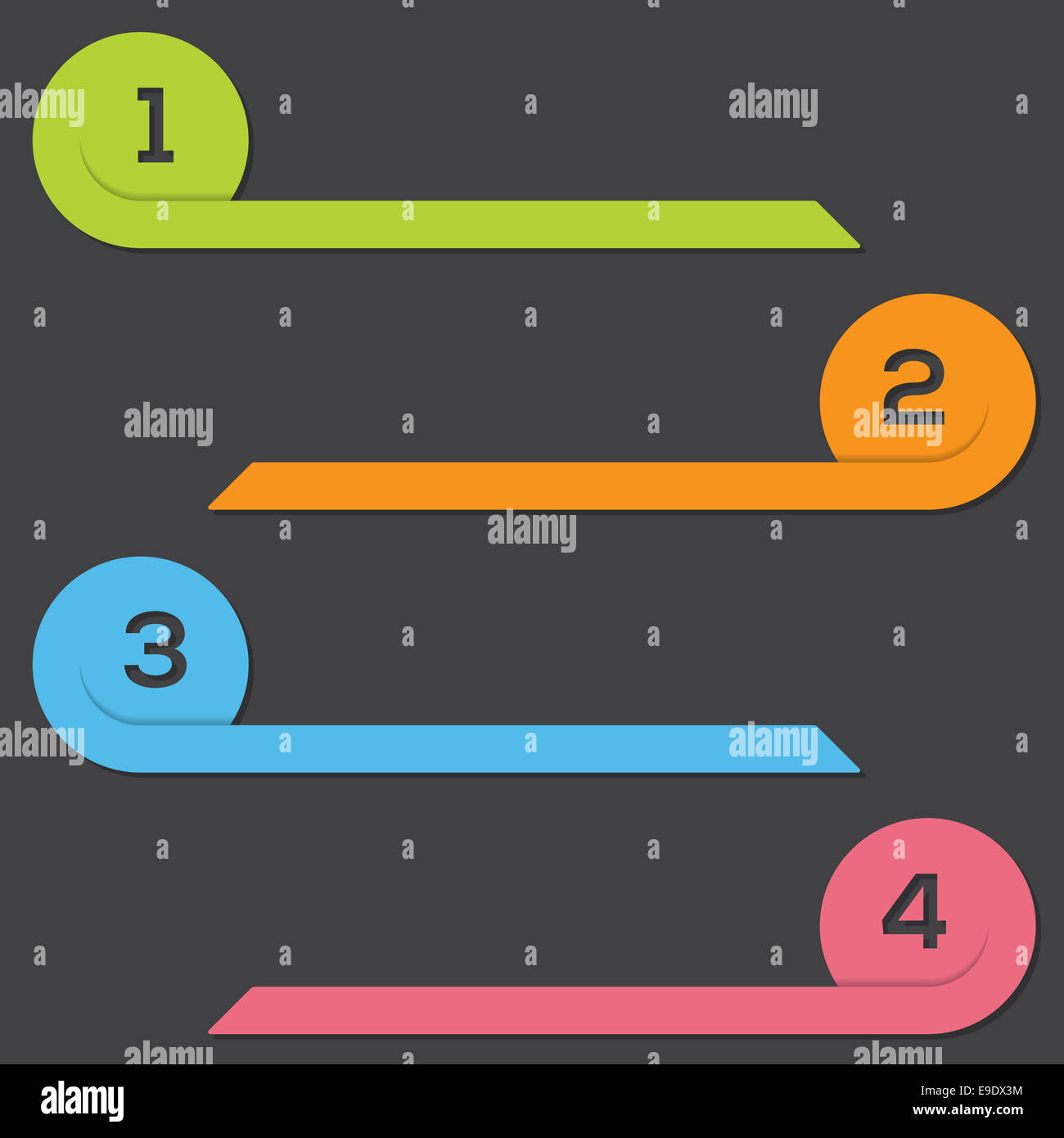 Curling arrow infographic design on dark background Stock Photo - Alamy