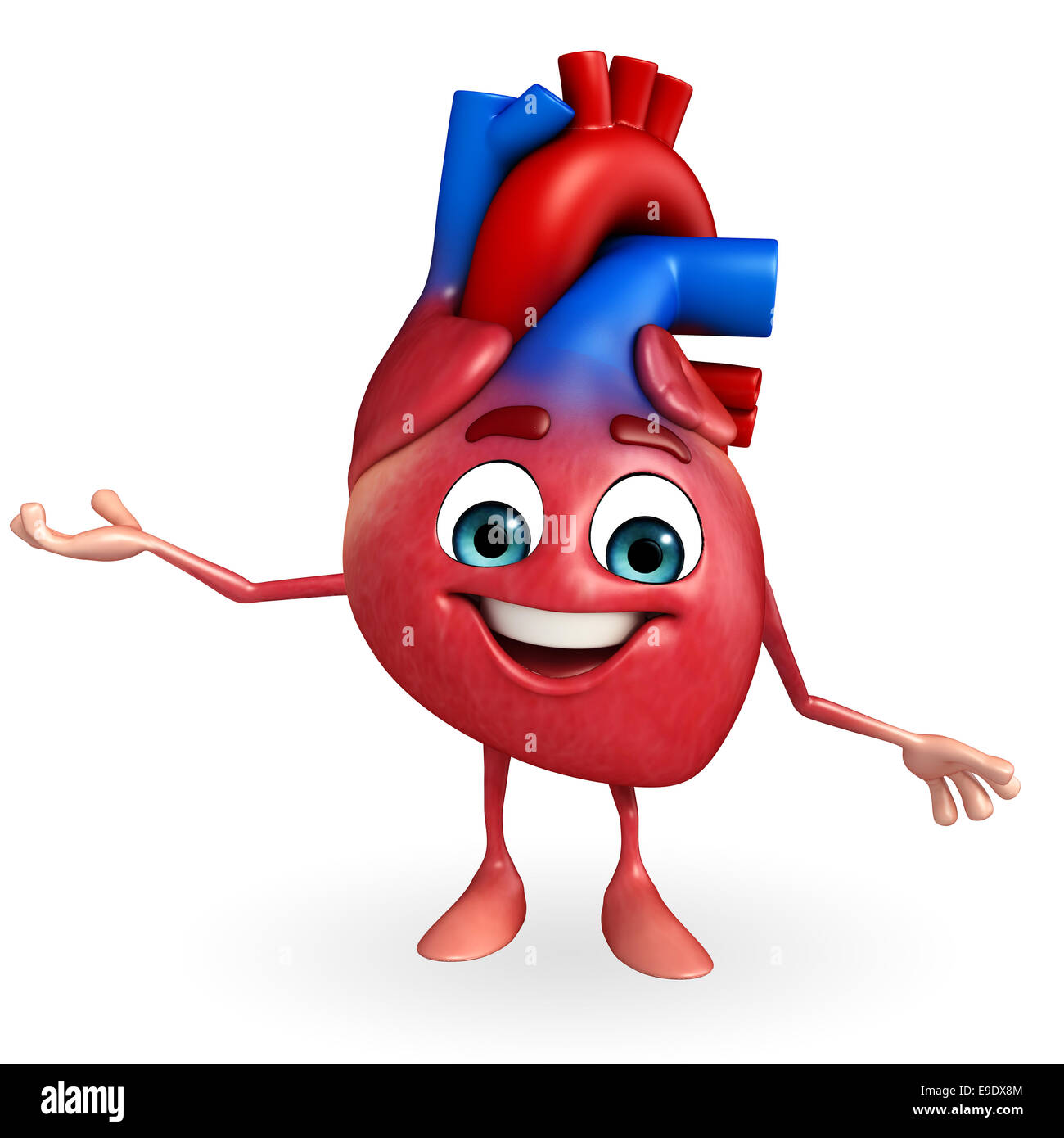 Cartoon Character of heart with presenting pose Stock Photo - Alamy