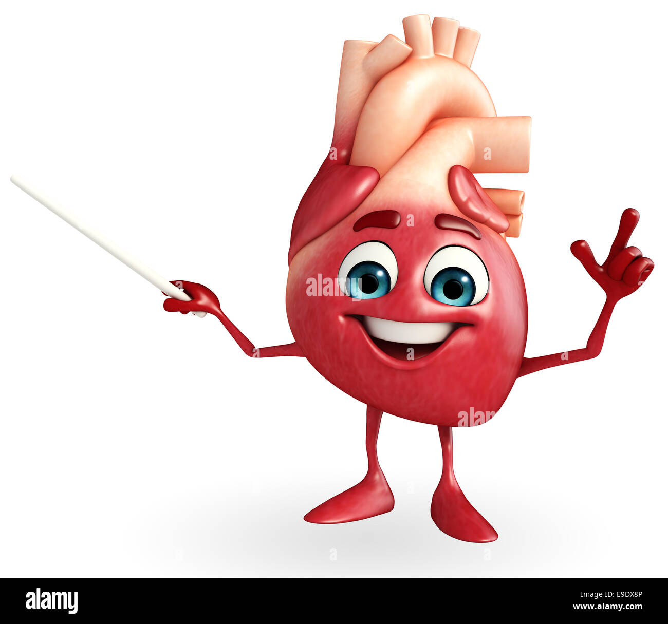 Cartoon Character of heart with pointing pose Stock Photo - Alamy