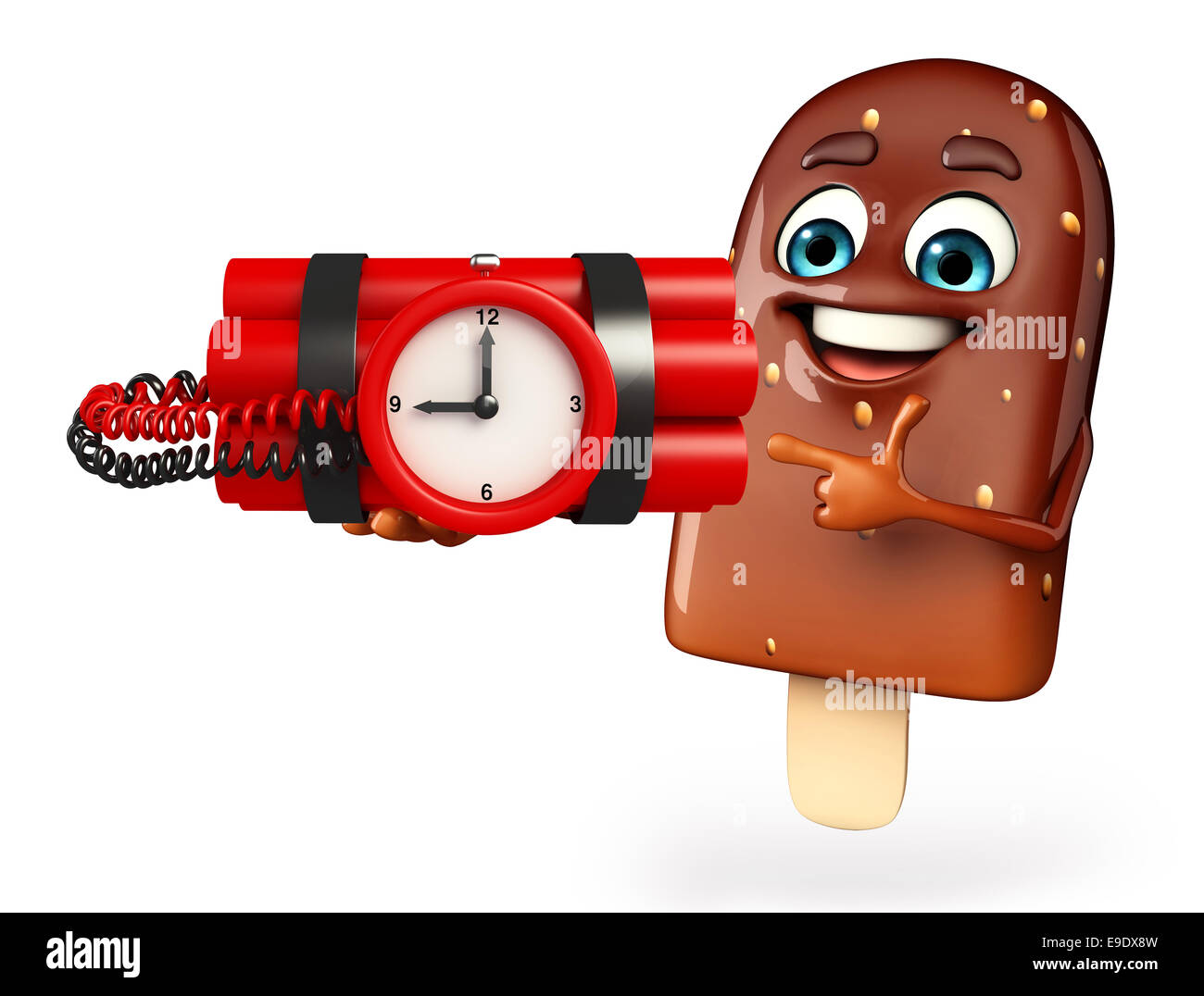 Cartoon Character of Candy with time Bomb Stock Photo - Alamy