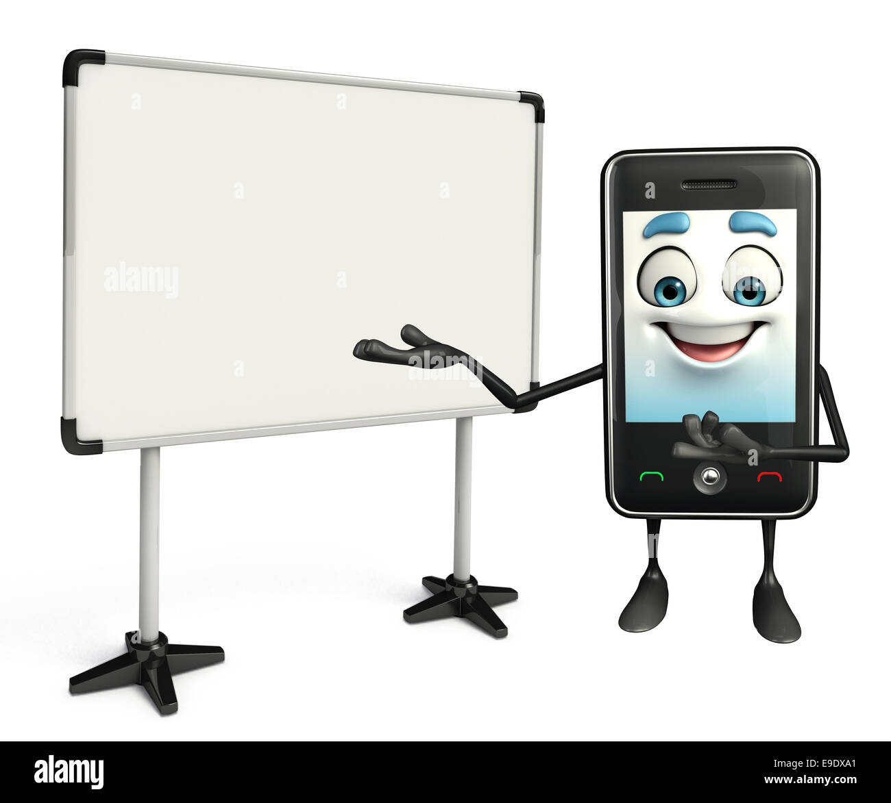 Cartoon Character of Mobile with display board Stock Photo - Alamy