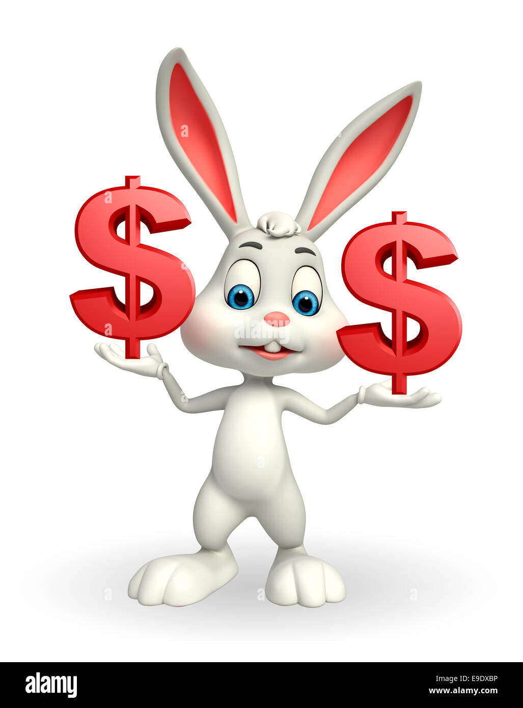 Cartoon Character of Easter Bunny with dollar Stock Photo - Alamy