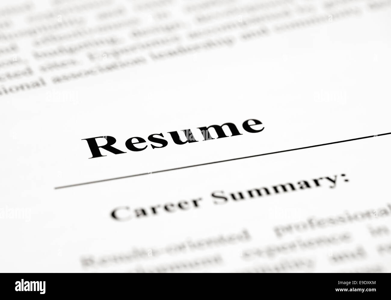 Curriculum vitae document hi-res stock photography and images - Alamy
