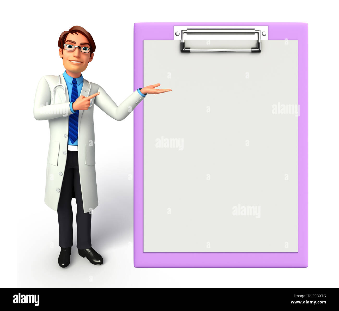 Illustration of young doctor with notepad Stock Photo - Alamy