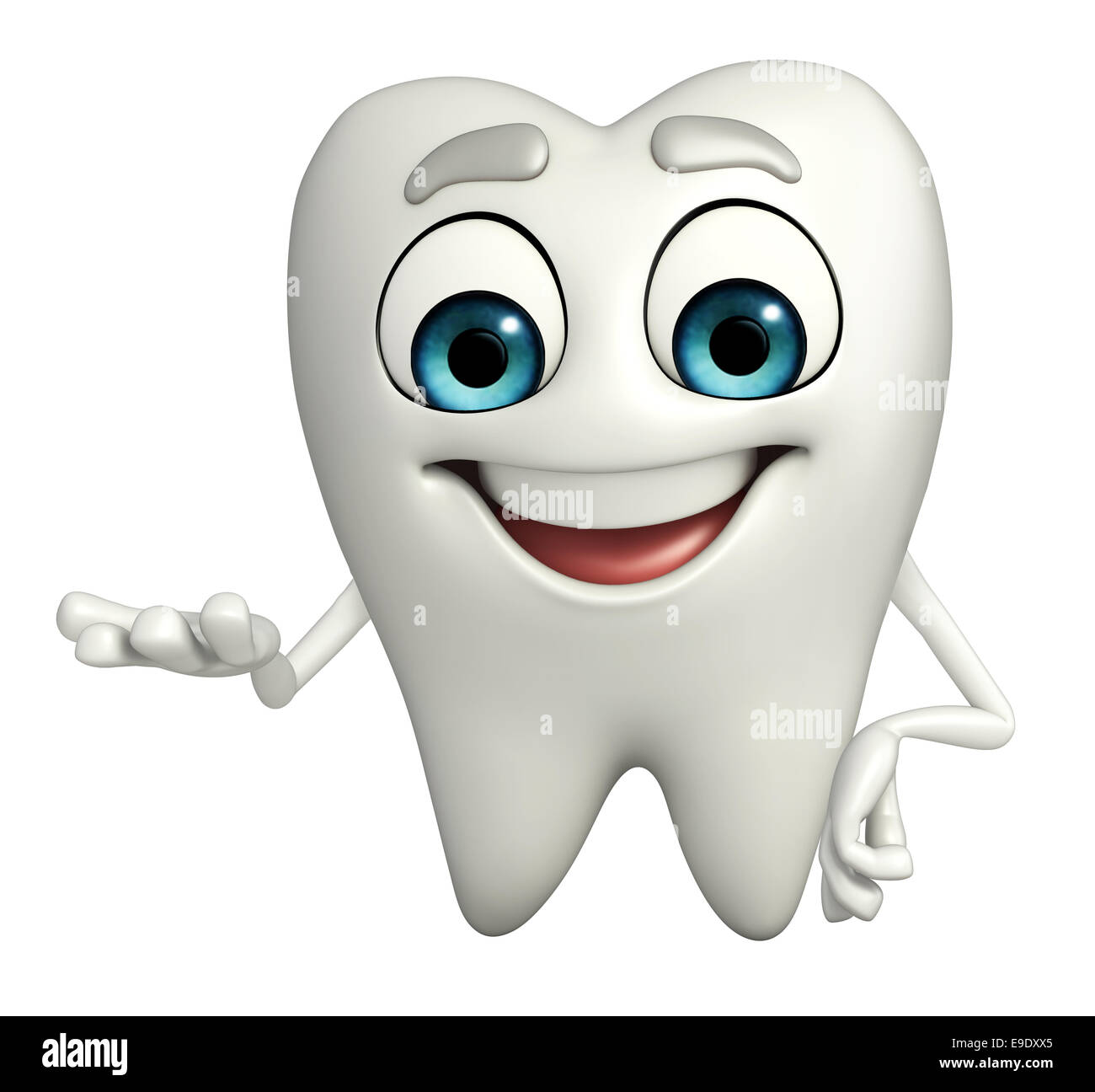 Cartoon character of teeth with holding pose Stock Photo - Alamy