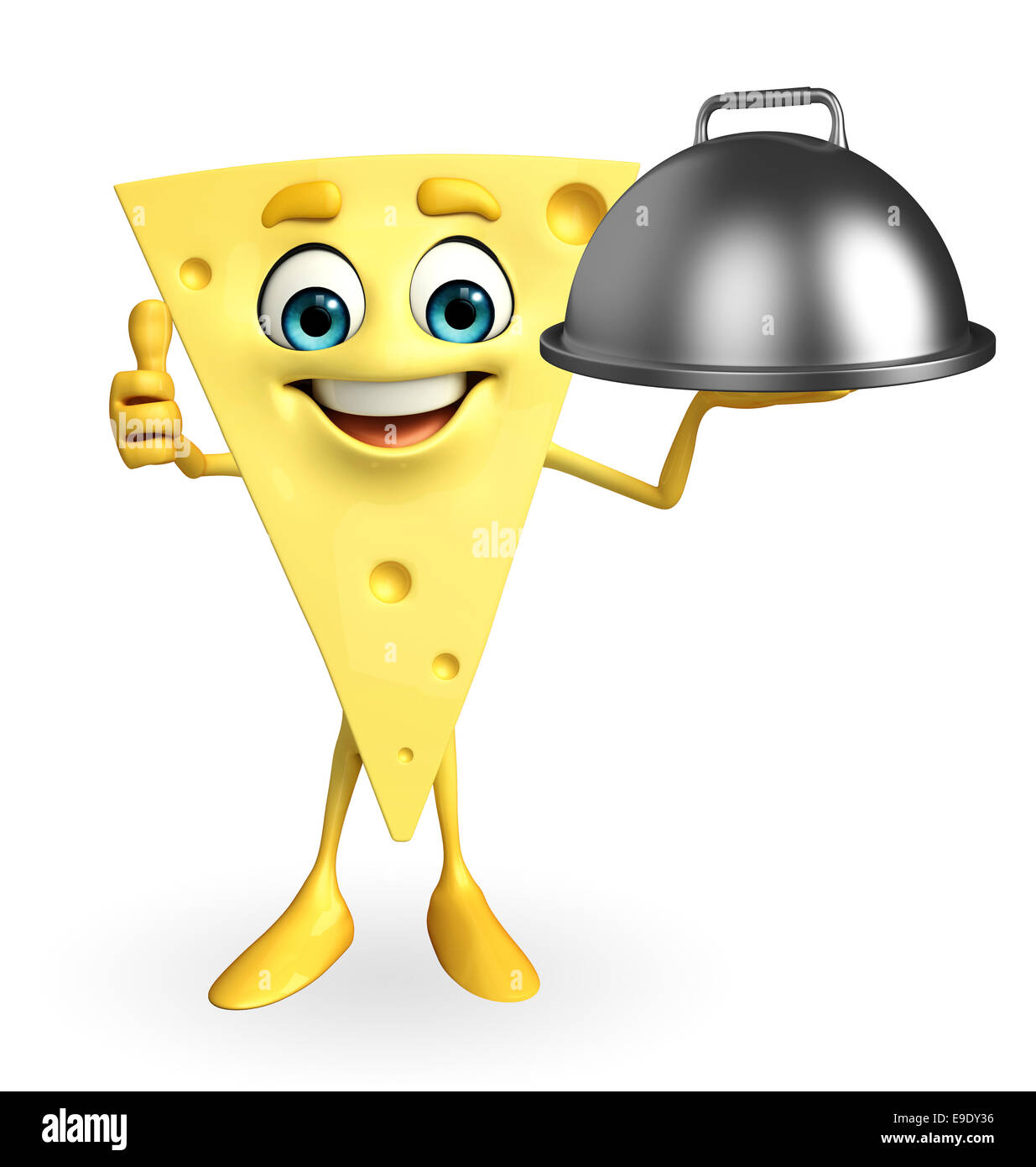 Cartoon Character of Cheese with dish pan Stock Photo - Alamy