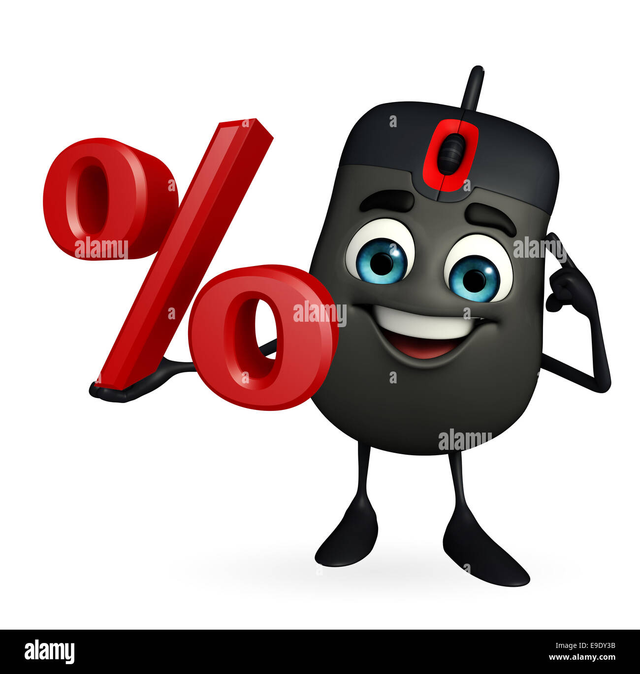 Cartoon Character of Computer Mouse with percent sign Stock Photo - Alamy