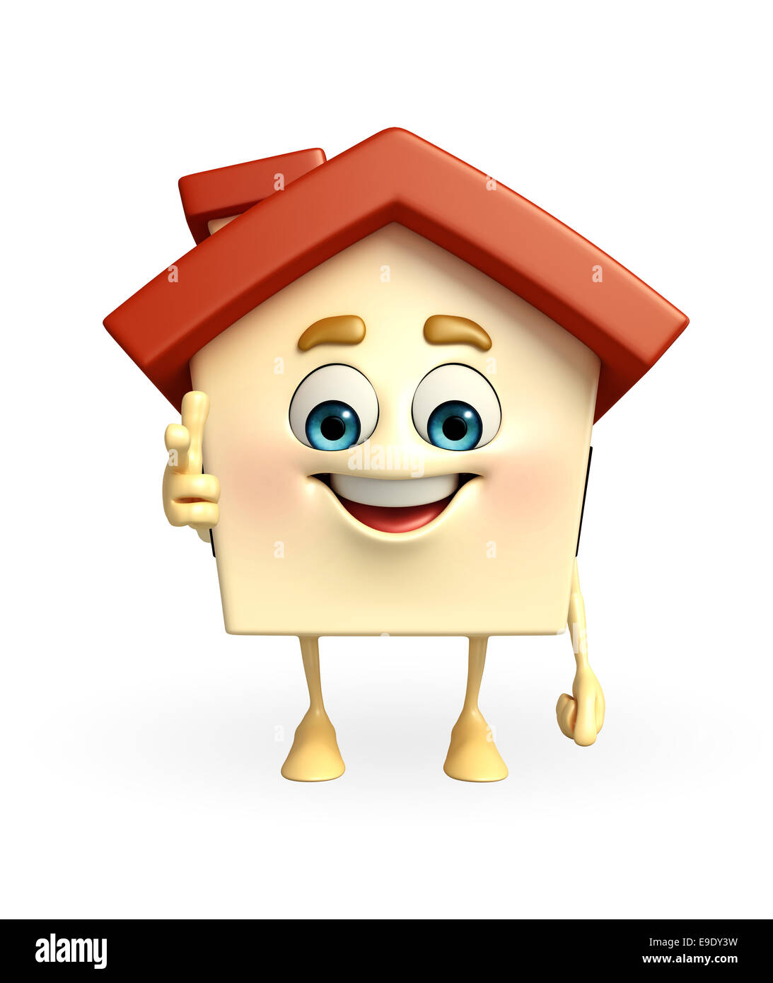 Cartoon Charcter of house is pointing Stock Photo - Alamy