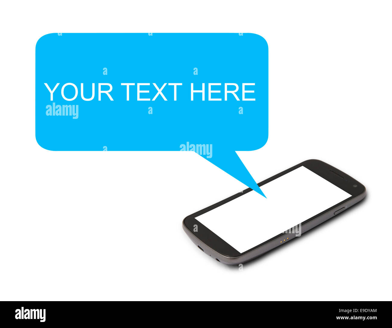 Mobile phone with speech bubble Stock Photo - Alamy