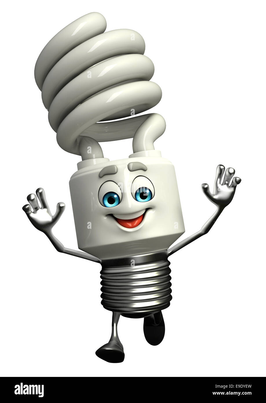 Cartoon Character of CFL is running Stock Photo - Alamy