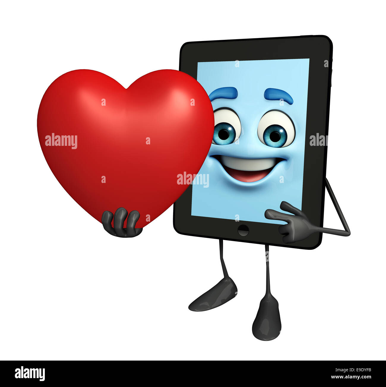 Cartoon character of tab with heart Stock Photo - Alamy