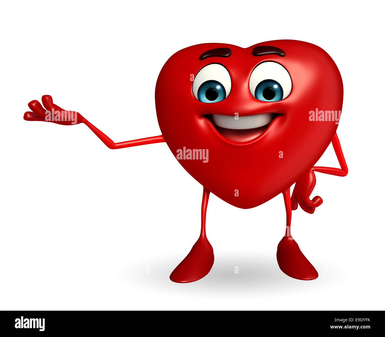Cartoon Character of heart shape is presenting Stock Photo - Alamy