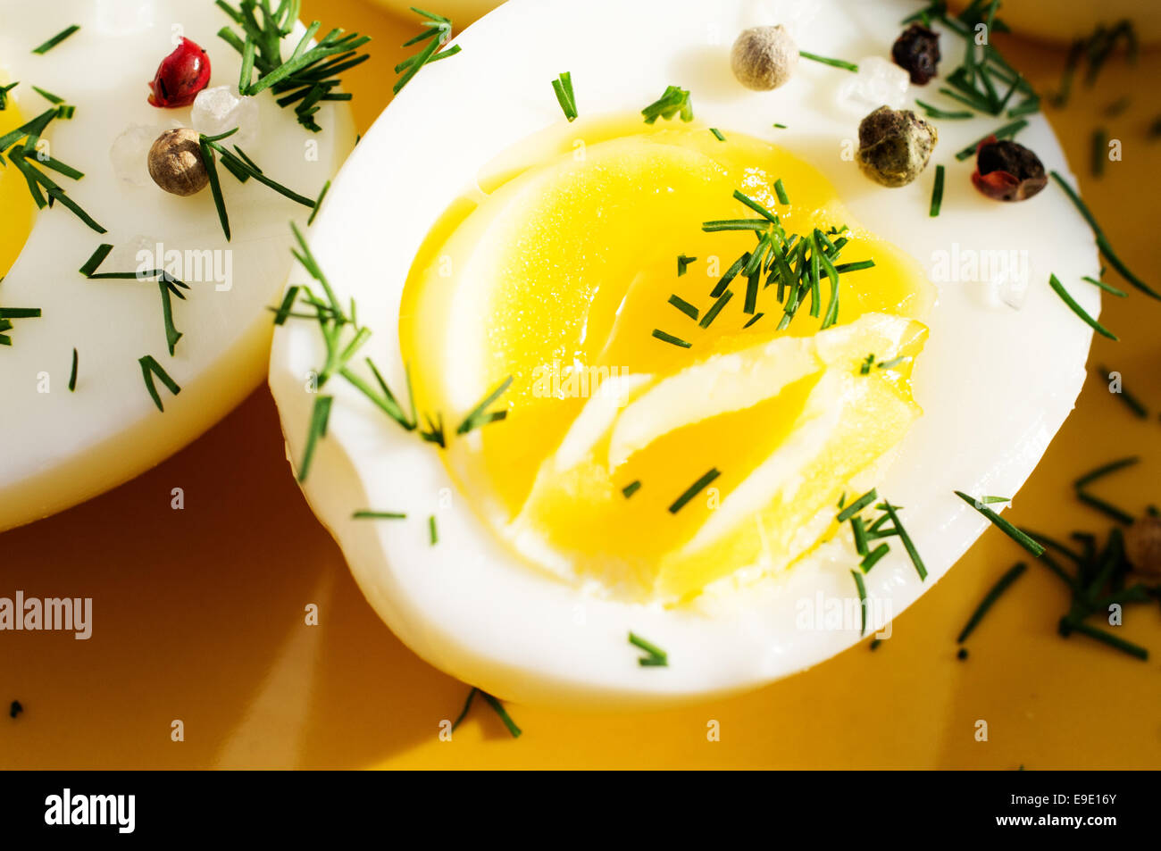 Half boiled egg salt pepper hi-res stock photography and images - Alamy