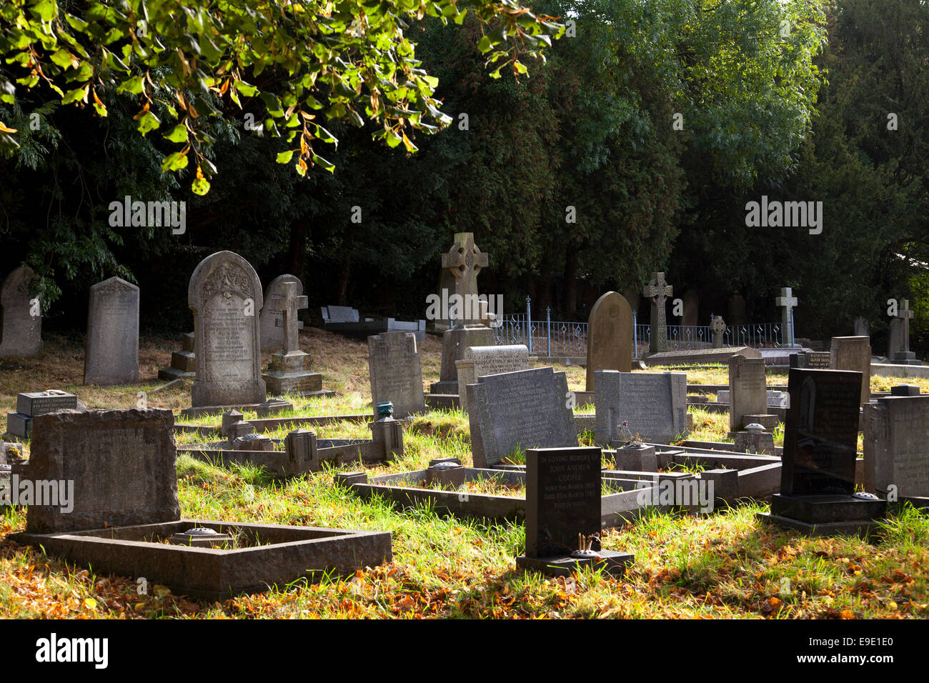 A cemetery in the village of Wingfield Park, Derbyshire, England, U.K ...