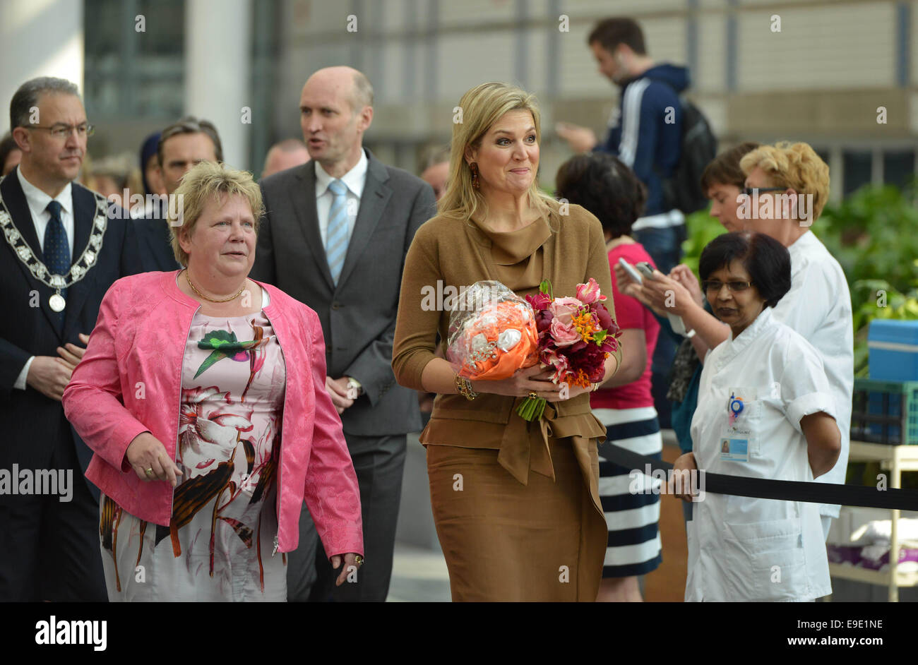 Queen Maxima of the Netherlands arriving at the Erasmus MC hospital to ...
