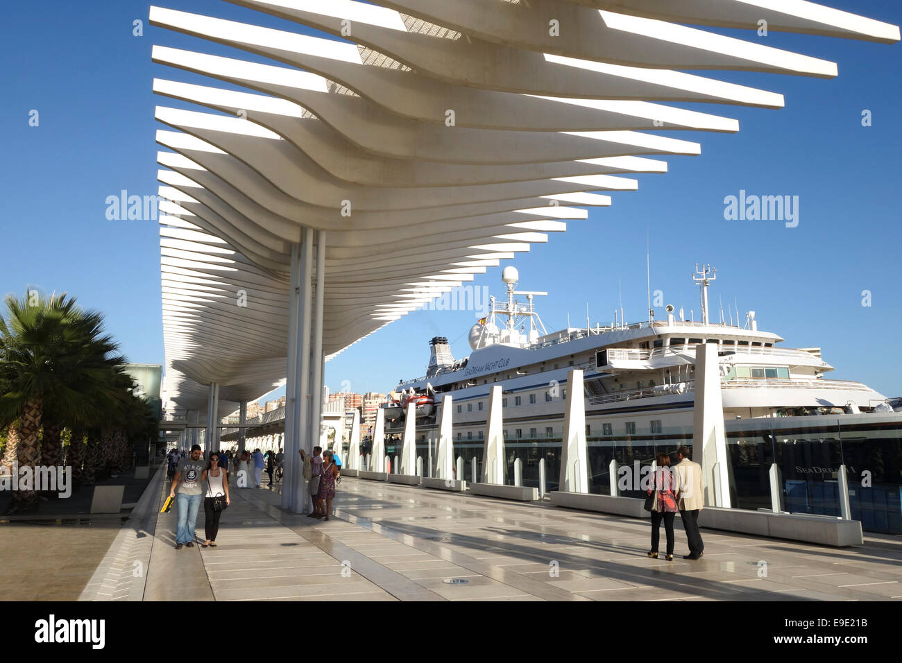 Modern Marina and waterfront promenade in Malaga named "Palmeral de las ...