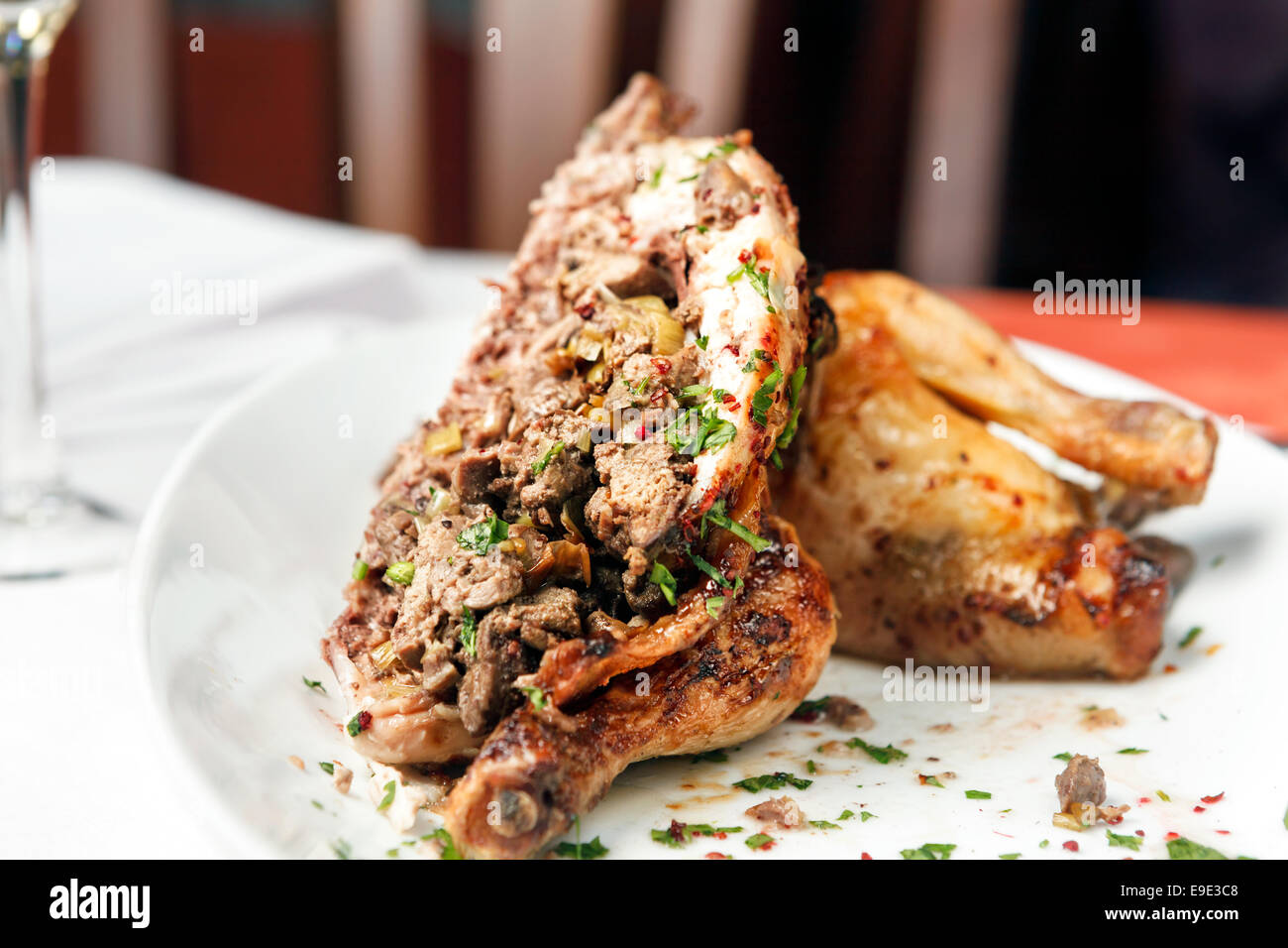 Fried chicken stuffed with giblets Stock Photo - Alamy