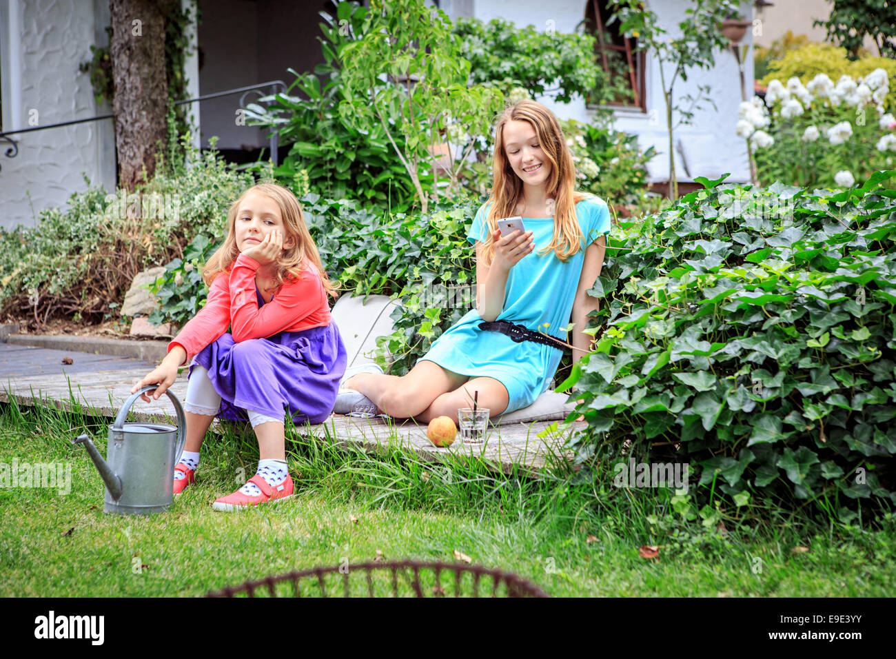 portrait of a teenager girl in the backyard Stock Photo - Alamy
