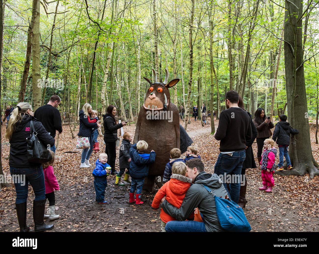 Thorndon Park, Essex, UK. 26 October 2014. Children excited to meet the ...