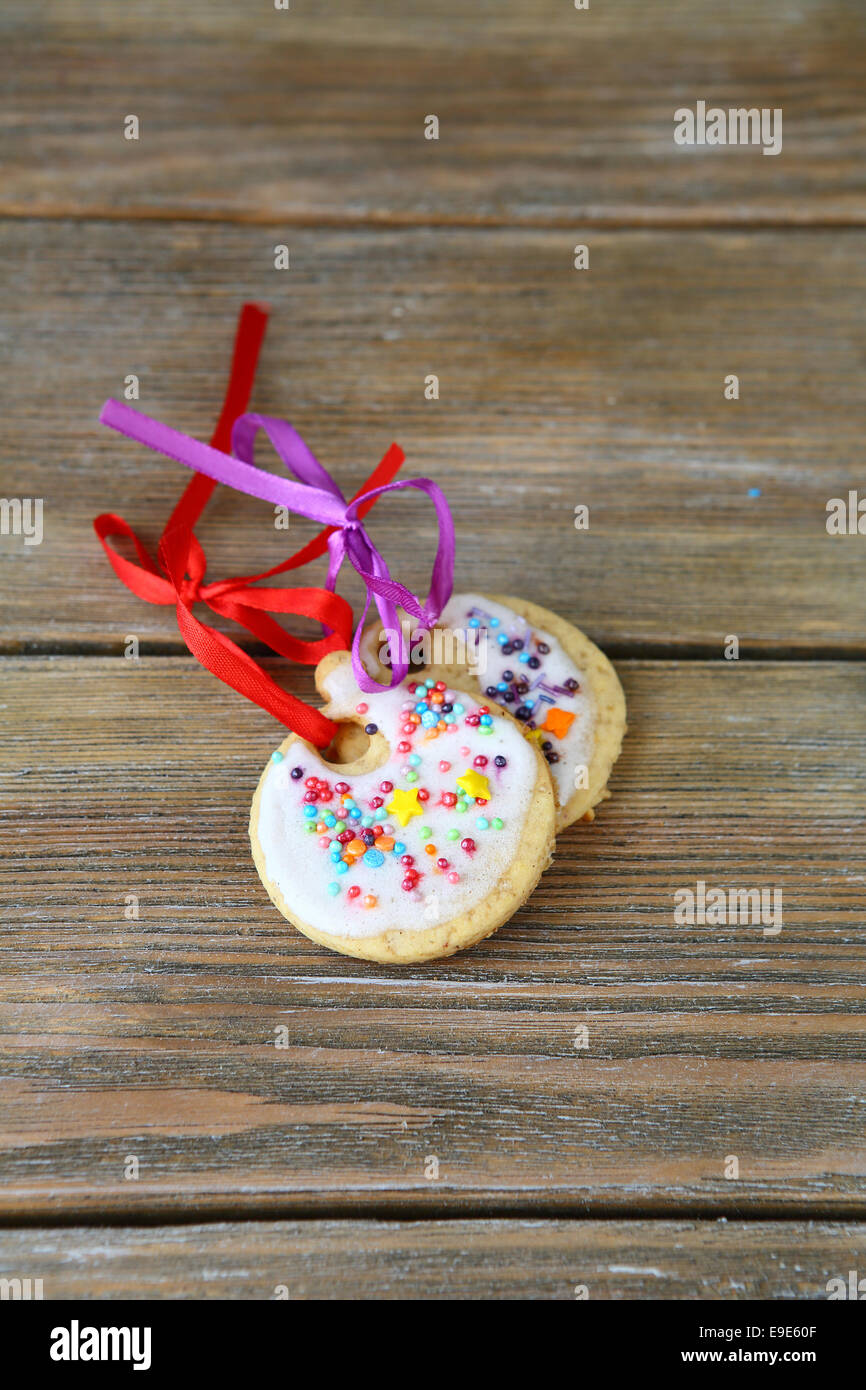 Two sweet cookies on the boards. Christmas Stock Photo - Alamy