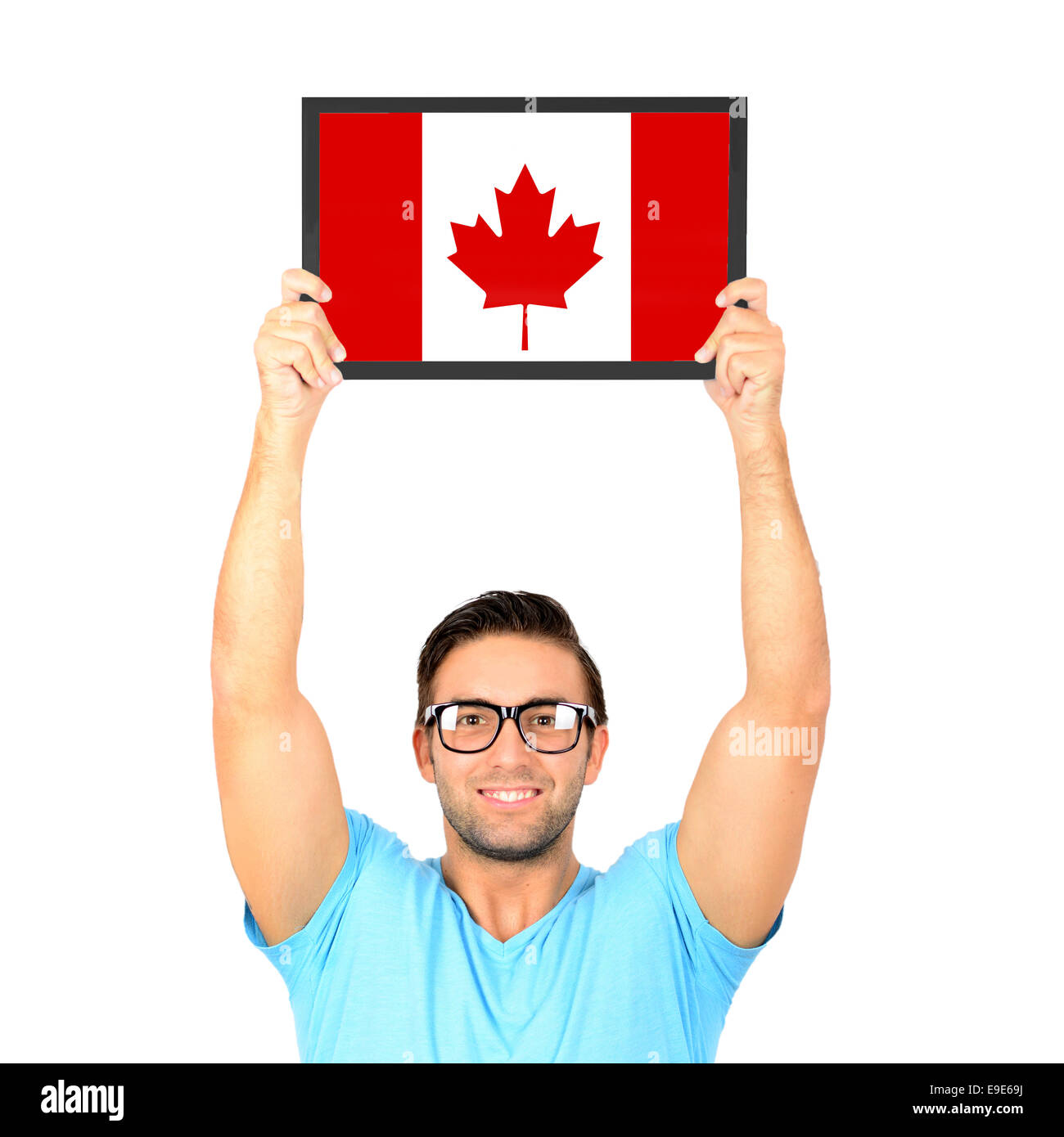 Canadian man holding canadian flag hi-res stock photography and images ...