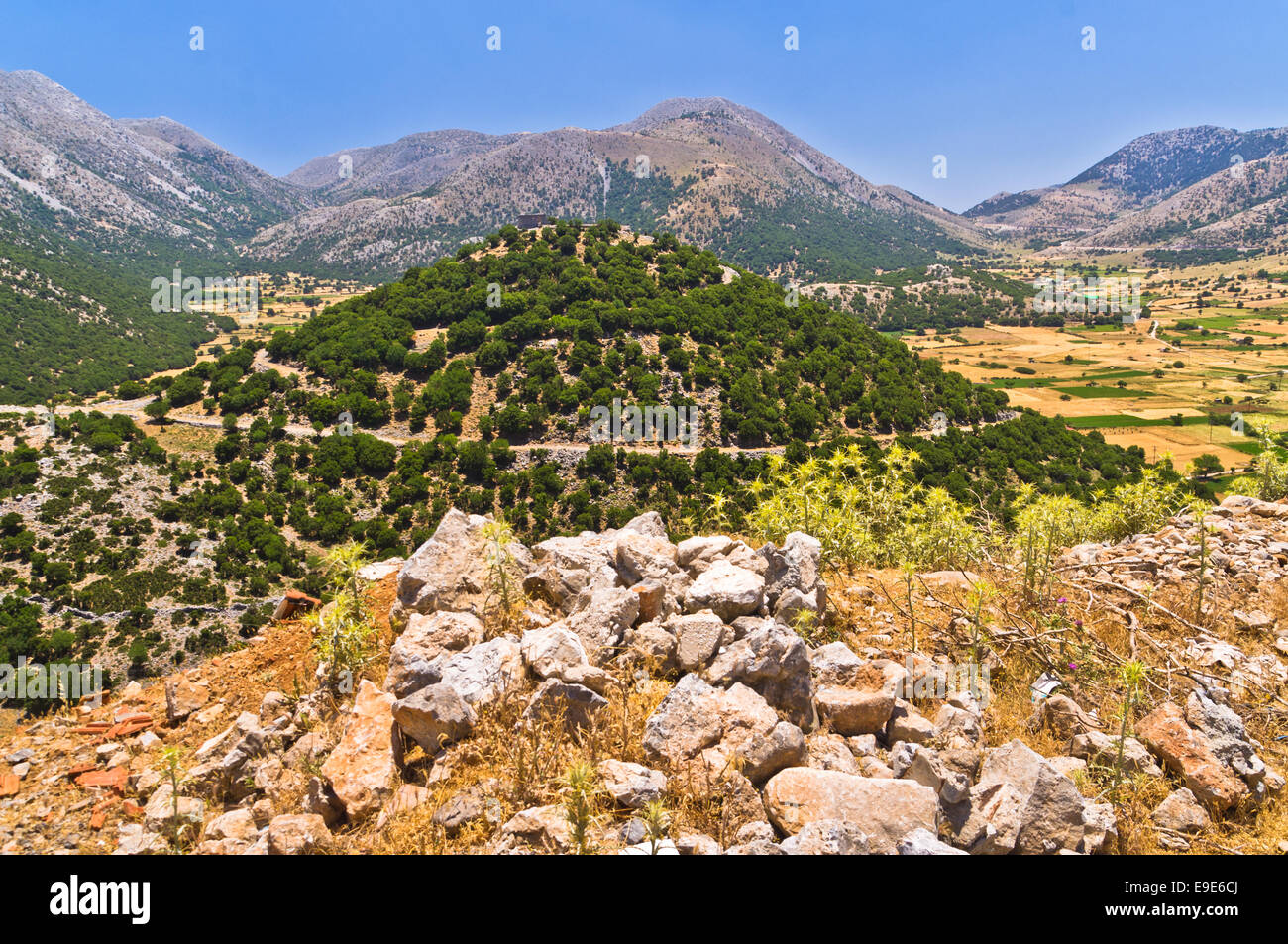 Landscape and mountains at central part of Crete island Stock Photo - Alamy