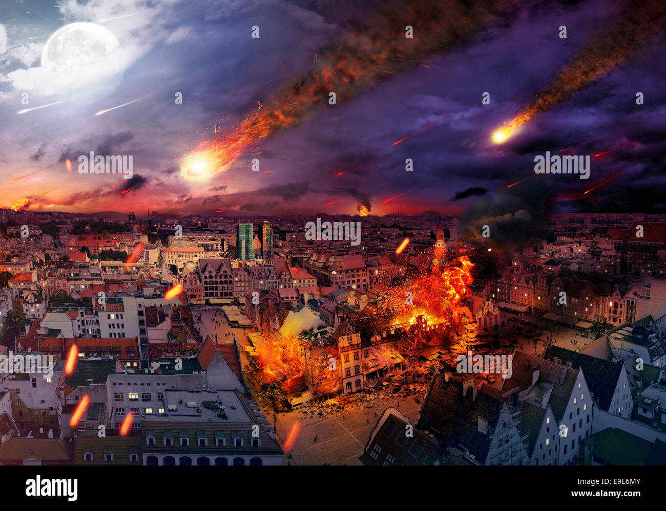 Apocalypse caused by a giant meteorite Stock Photo - Alamy