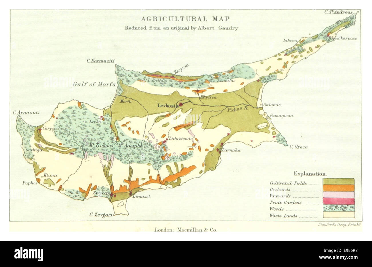 This 1878 agricultural map by Lang presents the land use and ...