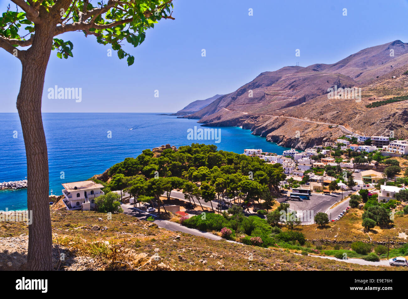 Landscape, mountains and sea at south side of Crete island Stock Photo ...