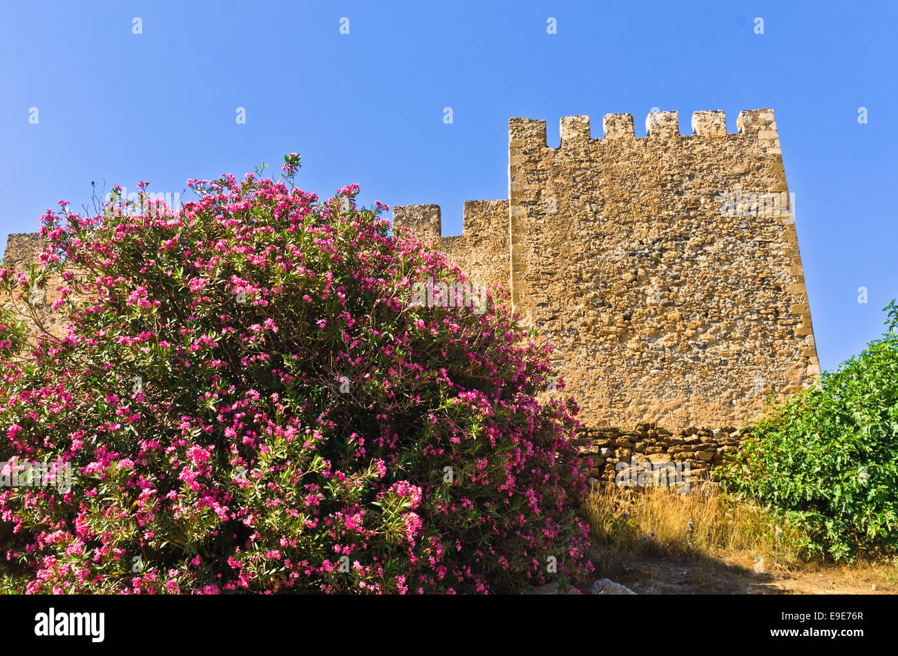 Walls of bloody castle and fortress of Frangokastello, island of Crete ...