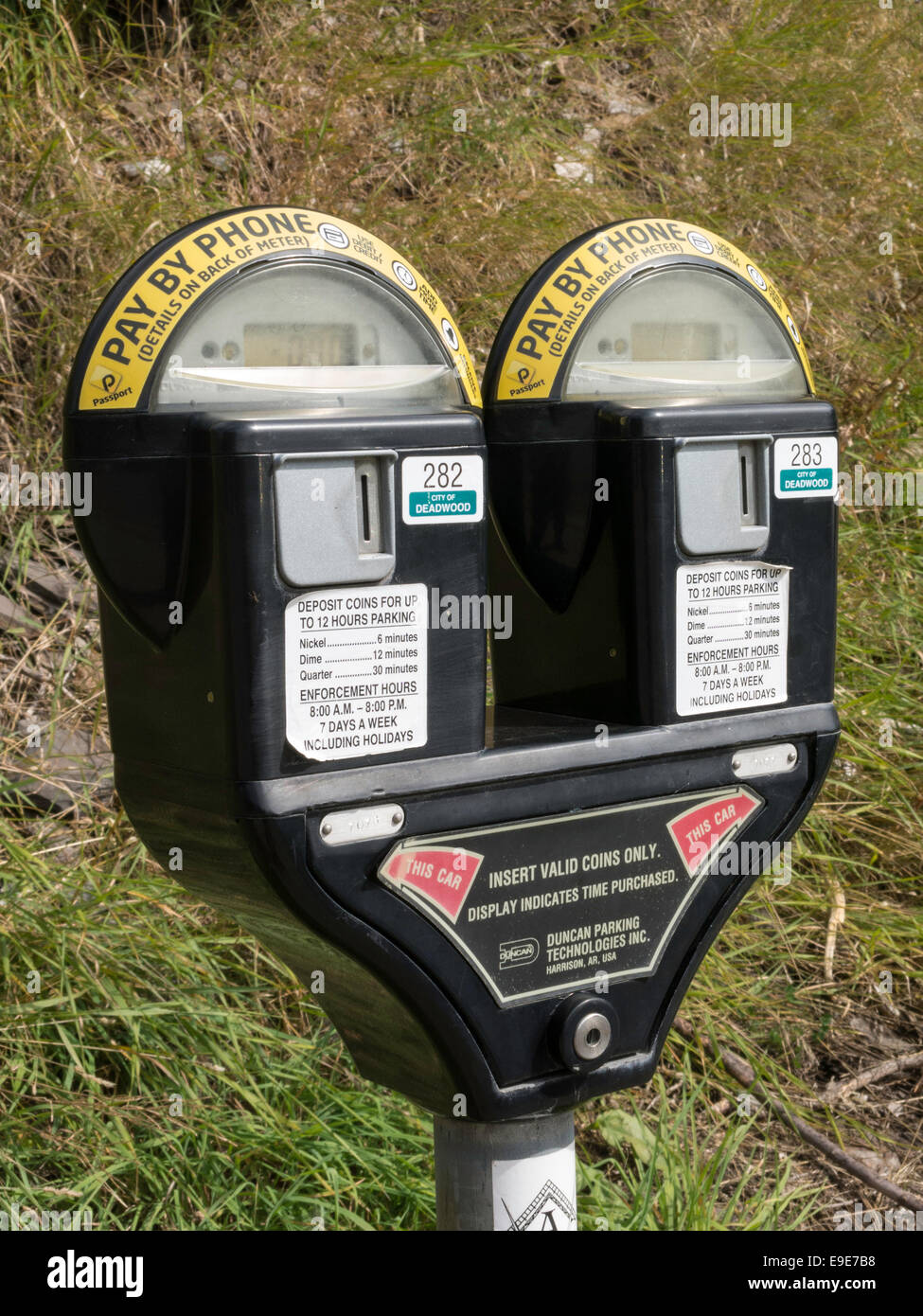 Street Parking Meters, Coin or Phone Charged, USA 2014 Stock Photo - Alamy