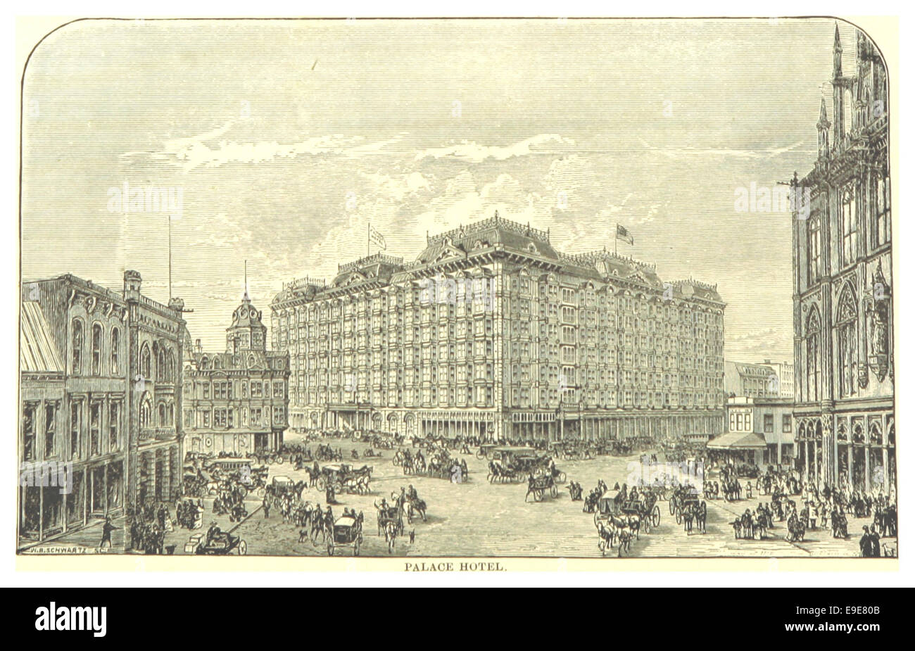 This 1876 illustration by Lloyd features the Palace Hotel, highlighting ...