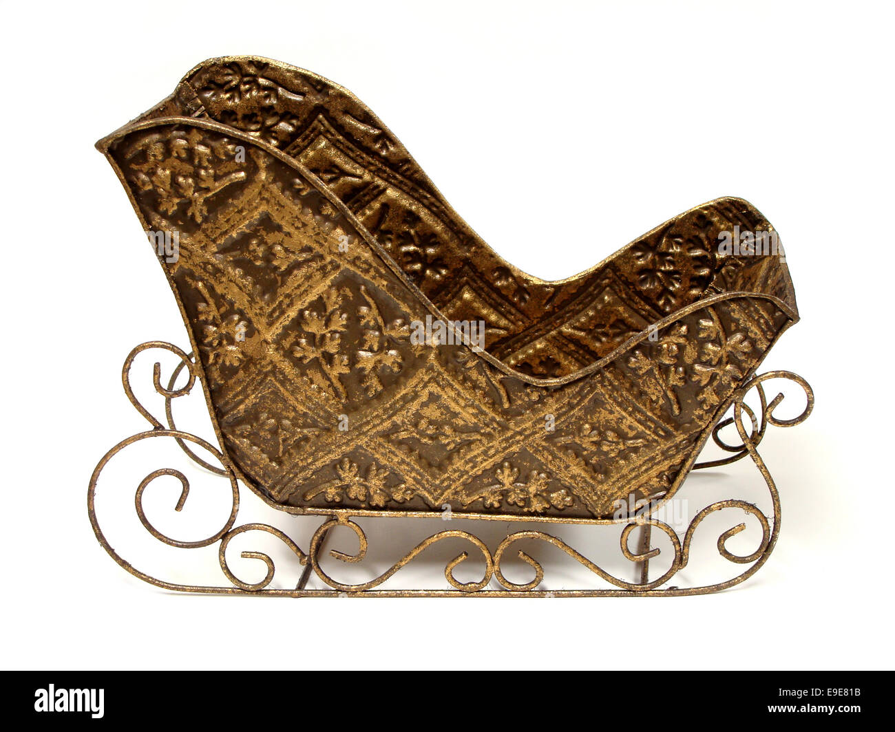Empty decorative Christmas sleigh over a white background Stock Photo ...