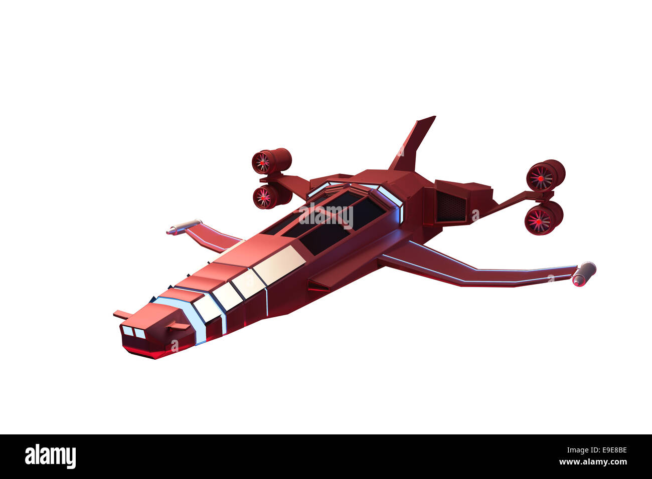 spaceship isolated on white background Stock Photo - Alamy