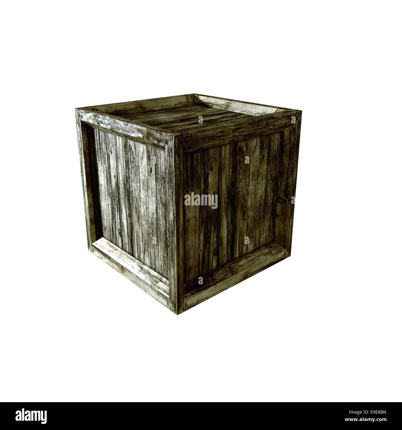 wooden crate isolated on white background Stock Photo - Alamy