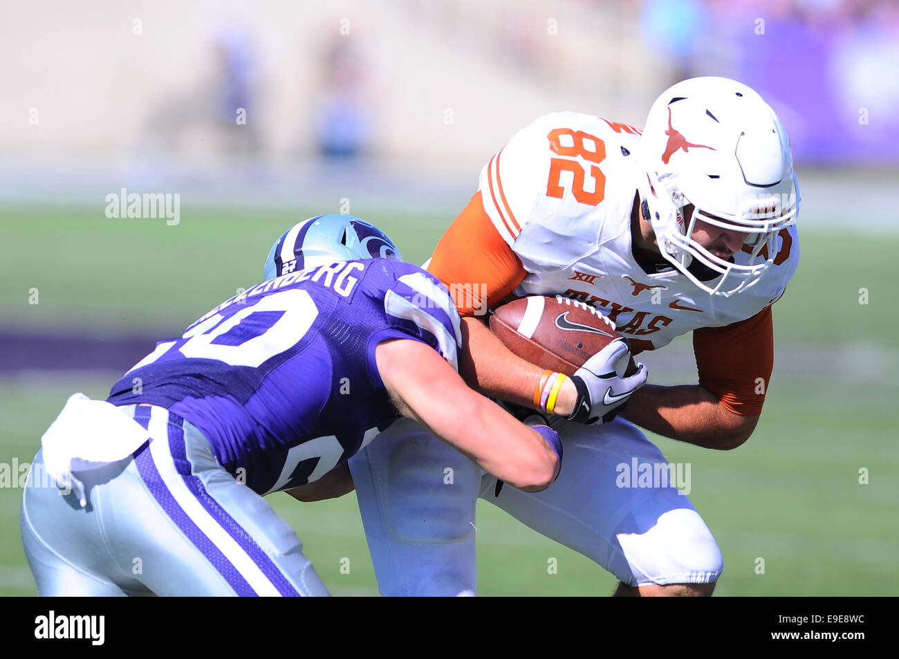 Manhattan, Kansas, USA. 25th Oct, 2014. Kansas State Wildcats defensive ...