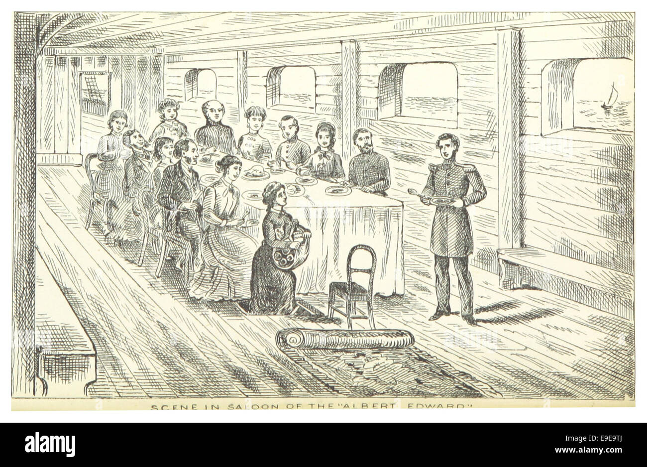 An 1878 illustration by Mackinnon, depicting a scene in the saloon of ...