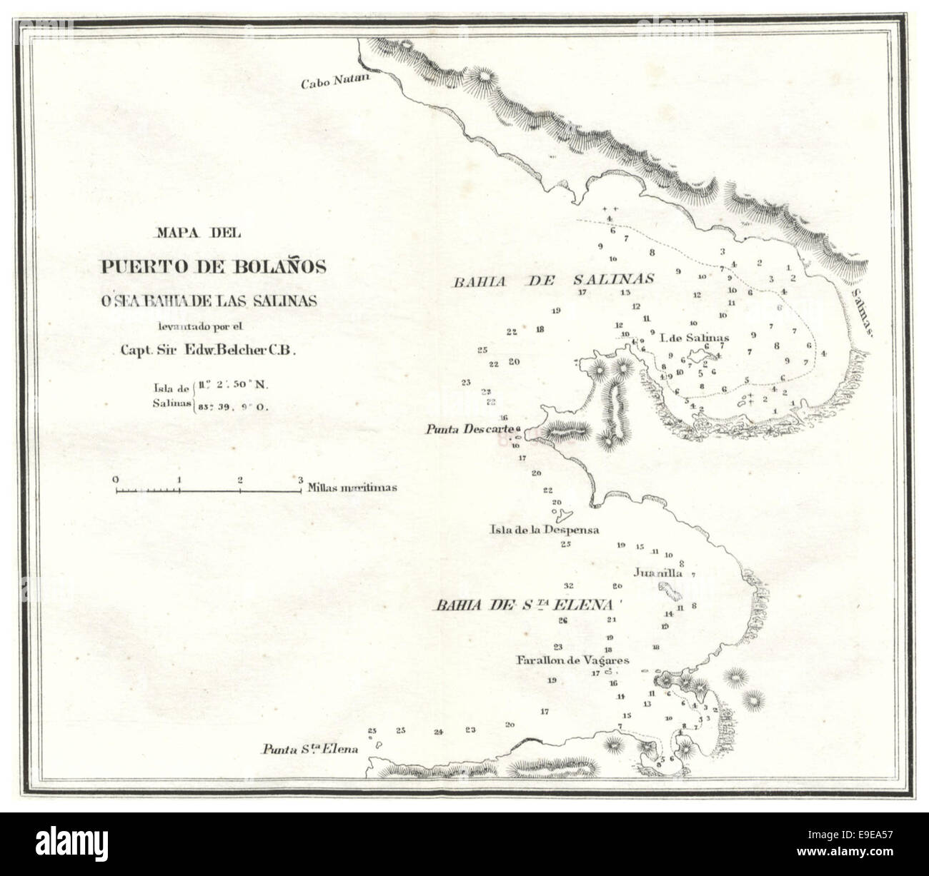 This historical map illustrates the port of Bolaños and Bahía de las ...