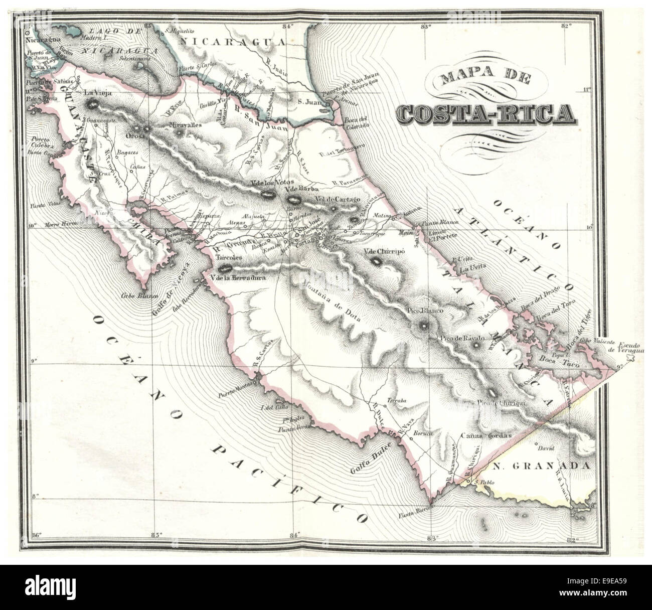 Mapa de costa rica hi-res stock photography and images - Alamy