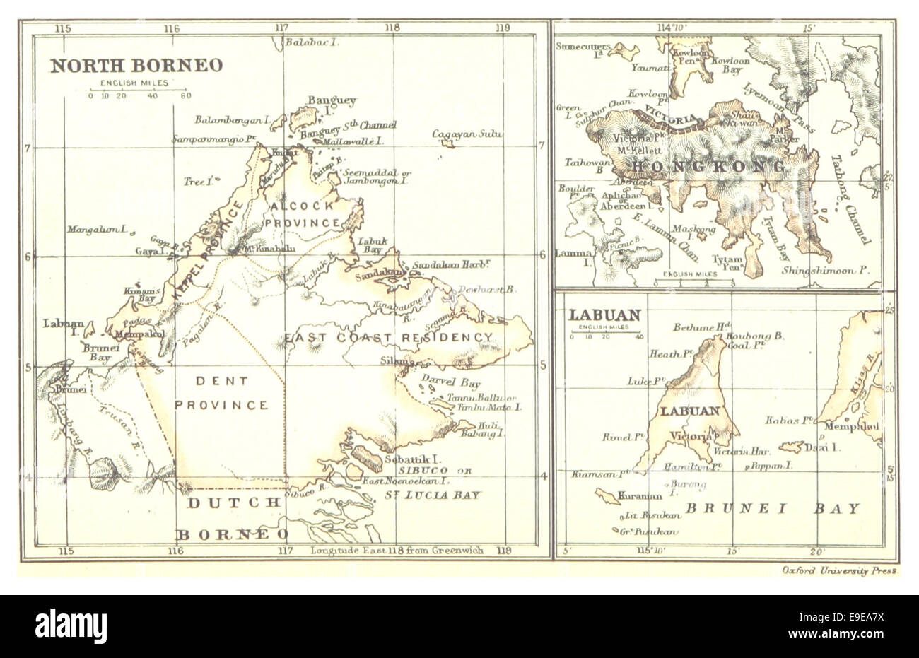 Old map of borneo hi-res stock photography and images - Alamy