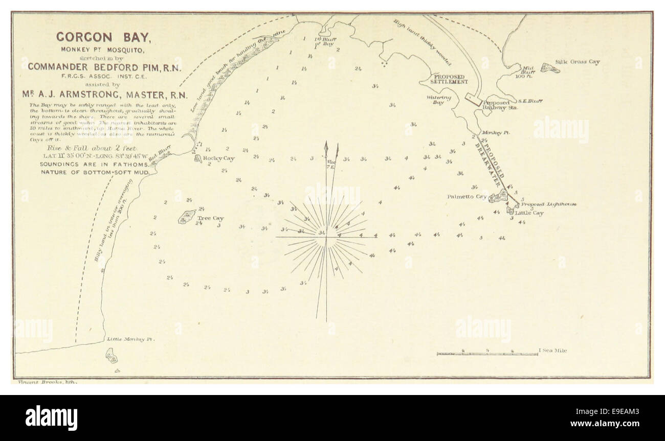 This map illustrates Gorgon Bay, a body of water or coastal region. The ...