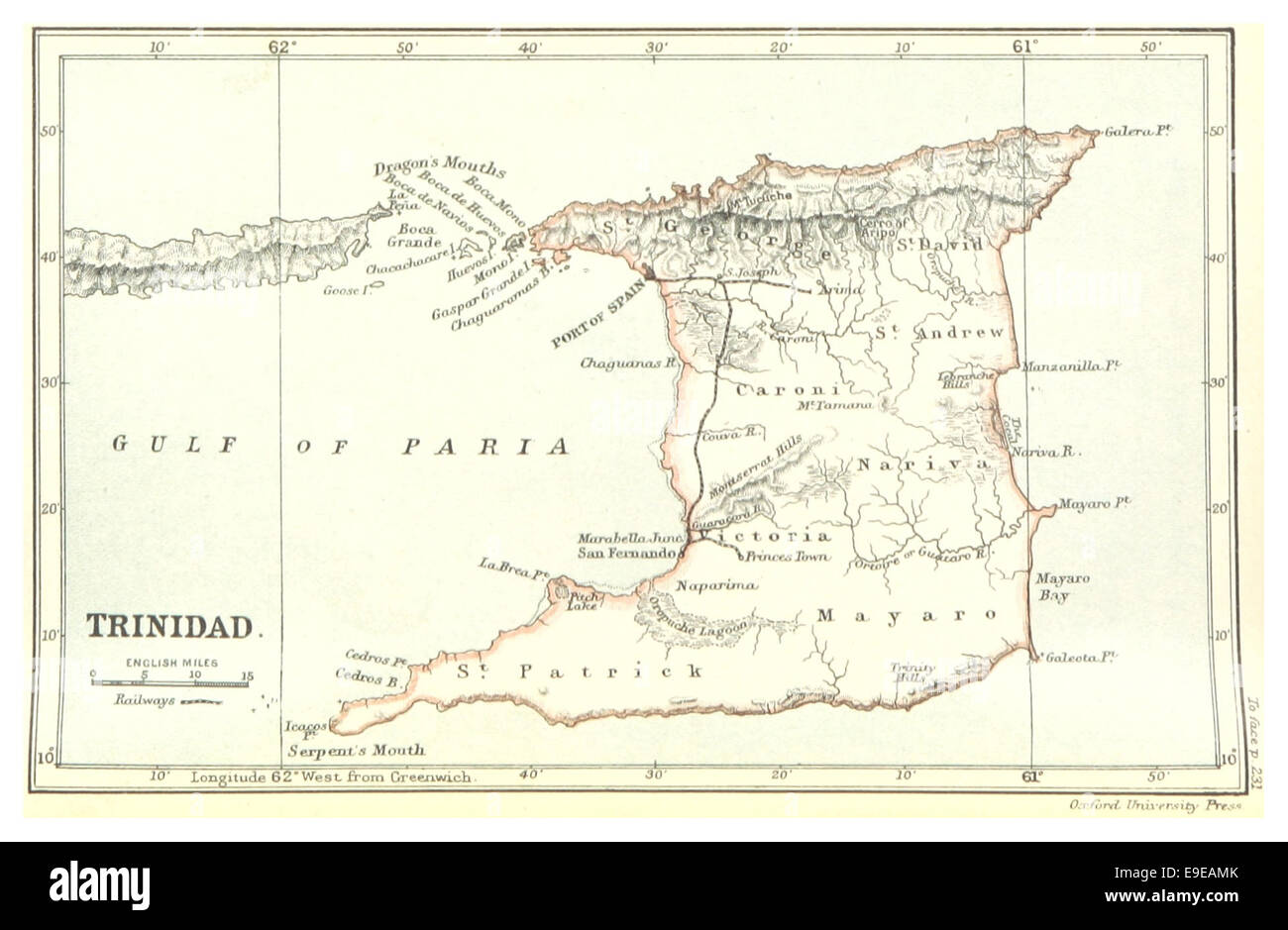 Vintage map of trinidad Cut Out Stock Images & Pictures - Alamy