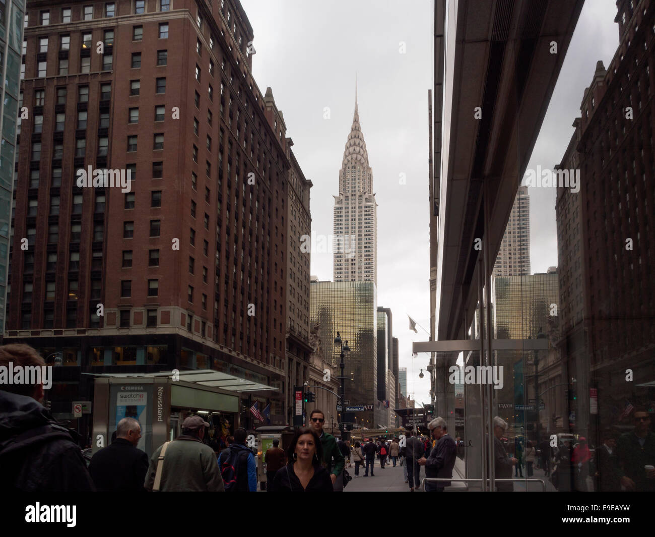 New York City, upper East side with Chrysler Building in background ...